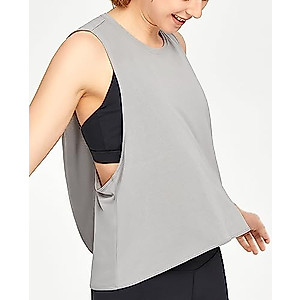 Dragon Fit Womens Cross Backless Workout Tops Loose Fit Yoga Tank Tops Lightweight Sleeveless Athletic Shirt