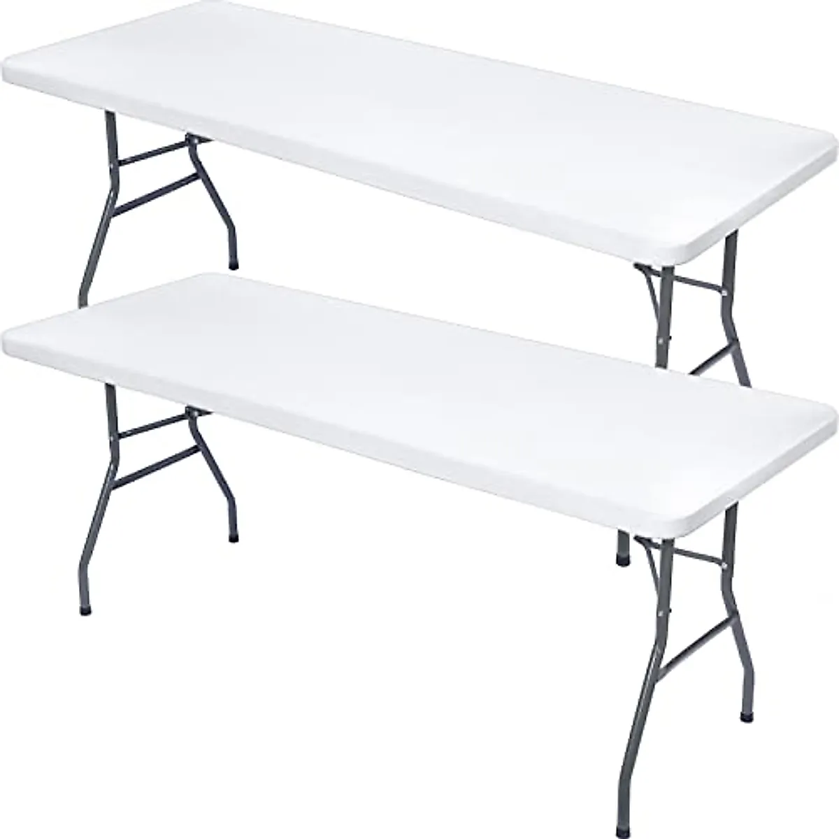 Mixweer 2 Pieces Spandex Tablecloth Stretch Tablecloth Elastic Fitted Picnic Table Cover Washable Folding Table Cover Rectangle Polyester Tablecloth for Picnic Party (White,72 x 30inch)