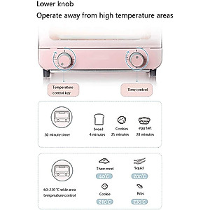 9L Mini Oven,Adjustable Temperature 60-230 ℃ and 30 Minutes Timer Multifunctional Home Baking Oven Baking Cake Convection Countertop Toaster Oven (Blue)