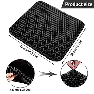 LMLMA Gel Chair Cushions,Cooling seat Cushion Honeycomb Design Super Breathable Cushion for Summer Home Office Chair Car Wheelchair (Black)