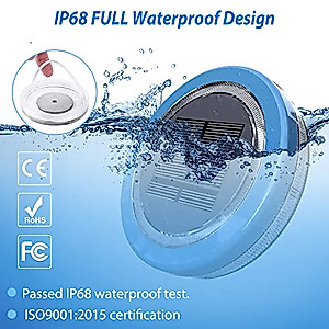 FVTLED Floating Pool Lights, Solar Pool Lights with 1800mAh Lighting 2-3 Nights, 4.5", IP68 Waterproof Pool Lights That Float for Swimming Pool, Pond, Lawn or Disco Pool Party Decoration, 1pcs, Blue