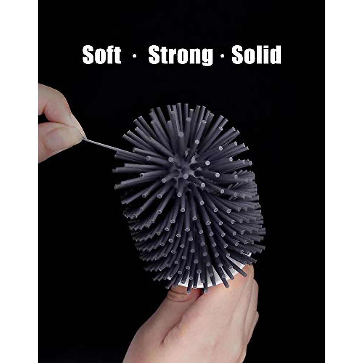 BOOMJOY Toilet Brush 2 Packs, Toilet Bowl Brush with Holder, Silicone Toilet Brush Set, Bathroom Cleaning Kit with Tweezers - White