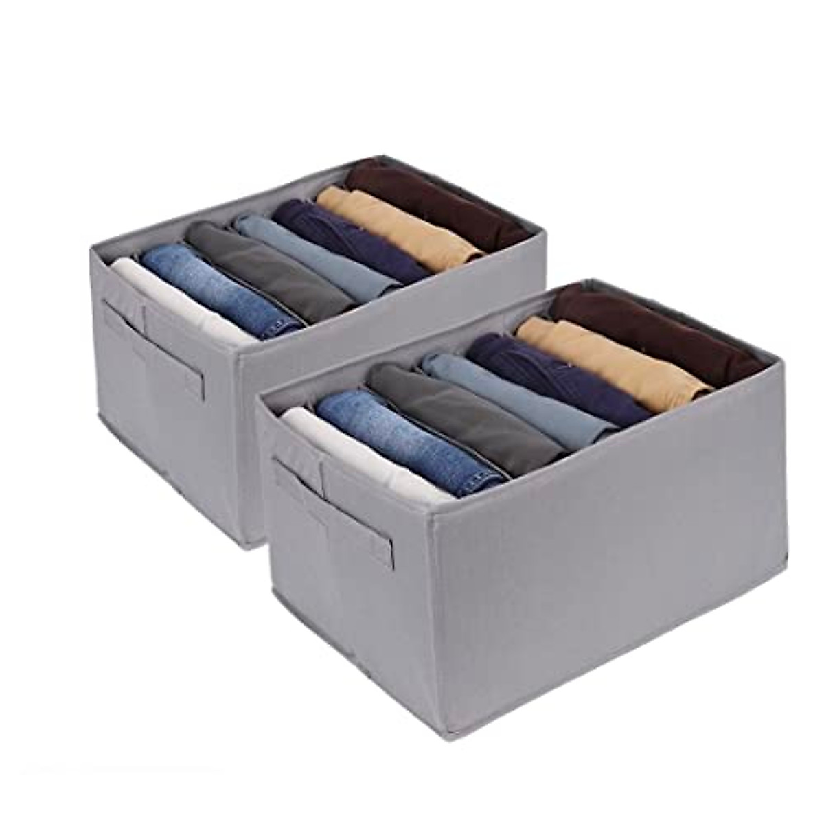 Clothes Organizer for folded clothes, Clothes Drawer Organizer with handles, Closet Organizer and Storage, Foldable Fabric Drawer Organizer Dividers for Clothing, Jeans, Shirts