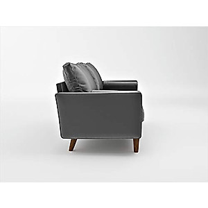 US Pride Furniture NS5457-L Caladeron Mid-Century Modern Loveseat in Soft Velvet, Grey