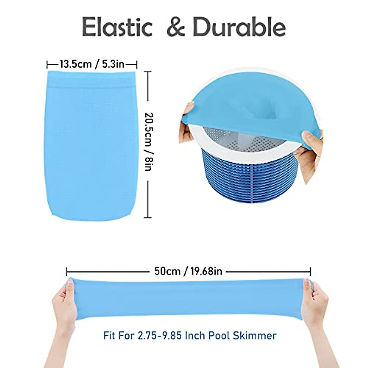 YZNlife Pool Skimmer Socks, 50 PCS Swimming Pool Socks for Filter, Skimmers Cleans Debris and Leaves for In-Ground and Above Ground Pools