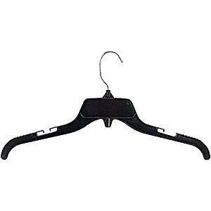 Hangon Recycled Plastic with Notches Shirt Hangers, 17 Inch, Black, 200 Pack (HORB-200)