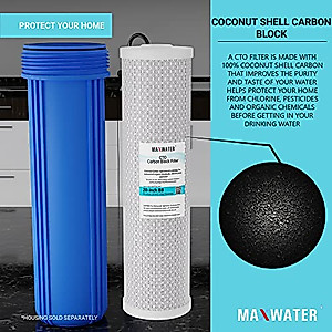 BB Sediment/Carbon Block Filter (5 Micron) 4.5 x 20" Whole House Filters Compatible with 20" Water Systems compatible FC25BX4, 32-450-20-GREEN, EP20-BB, 2C-20BB, DGD-5005-20, 155358-43, 33003117-1