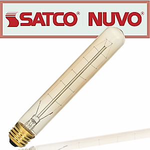 Satco 60 Watt T9 Incandescent; Clear; 3000 Average Rated Hours; 230 Lumens; Medium Base; 120 Volt for Pendant Lighting Fixtures, Decorative for Dining Room, Studio, Lounge, Restaurants (6 Pack)
