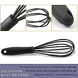 BILLIOTEAM 5 Pack Colorful Mini Silicone Kitchen Whisks,Mini Kitchen Whisk for Dough Milk Egg Blending Stirring Whisking and Beating,Hair Color,Small Craft Projects(5 Colors,6 Inches)