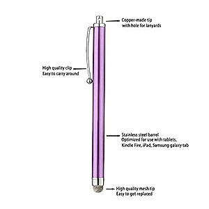 Stylus, CCIVV 4 Pcs Hybrid Mesh Fiber Tip Stylus Pens for Touch Screen Devices (5.3 inches-4pcs)