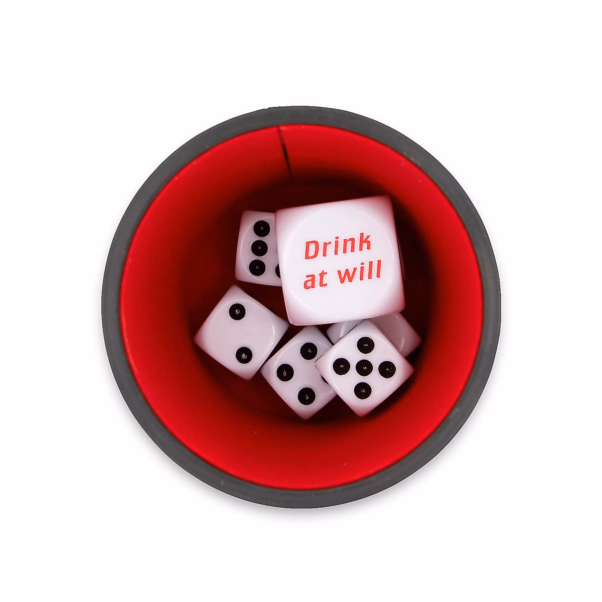 Zodaca Drinking Dice Game Set for Adults with 2 Leather Cups and Fun Dices for Drunk Frenzy Party (16 Pieces)