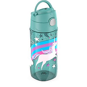 THERMOS FUNTAINER 16 Ounce Plastic Hydration Bottle with Spout Lid, Color Change Unicorns