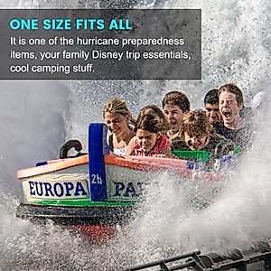 PTEROMY Thickened Disposable Rain Ponchos for Adults, 1.5mil Rain Poncho (5Pk)