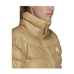 adidas womens Itavic 3-Stripes Midweight Hooded Jacket Beige Tone Medium