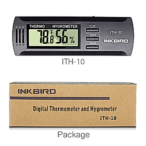 Inkbird ITH-10 Digital Thermometer and Hygrometer Temperature Humidity Monitor Humidor Guitar Ukulele Mason Jar