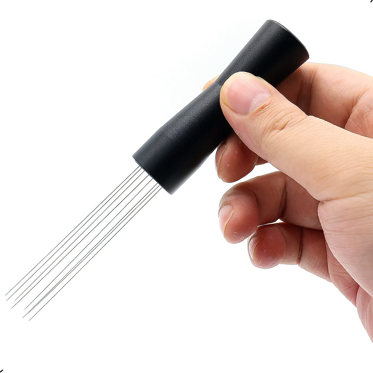 Espresso Coffee Stirrer, Coffee Stirring Tamper WDT Distribution Tool, Needle Type Distributor Hand Stirrer Tool (Black）