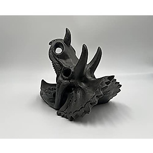 Happy Long Ears Resin Dinosaur Skull Model Decoration - Simulated Triceratops Skeleton Home Office Decor. Key, Phone Holder …
