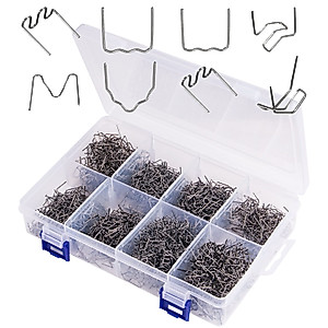 1300PCS Hot Staples Welding Rods Bumper Repair Welding Wire for Repair Machine Car Bumpers Dashboards Lamp Holders Plastics Rings Daily Plastics Supplies 0.8 0.6 mm with Storage Box