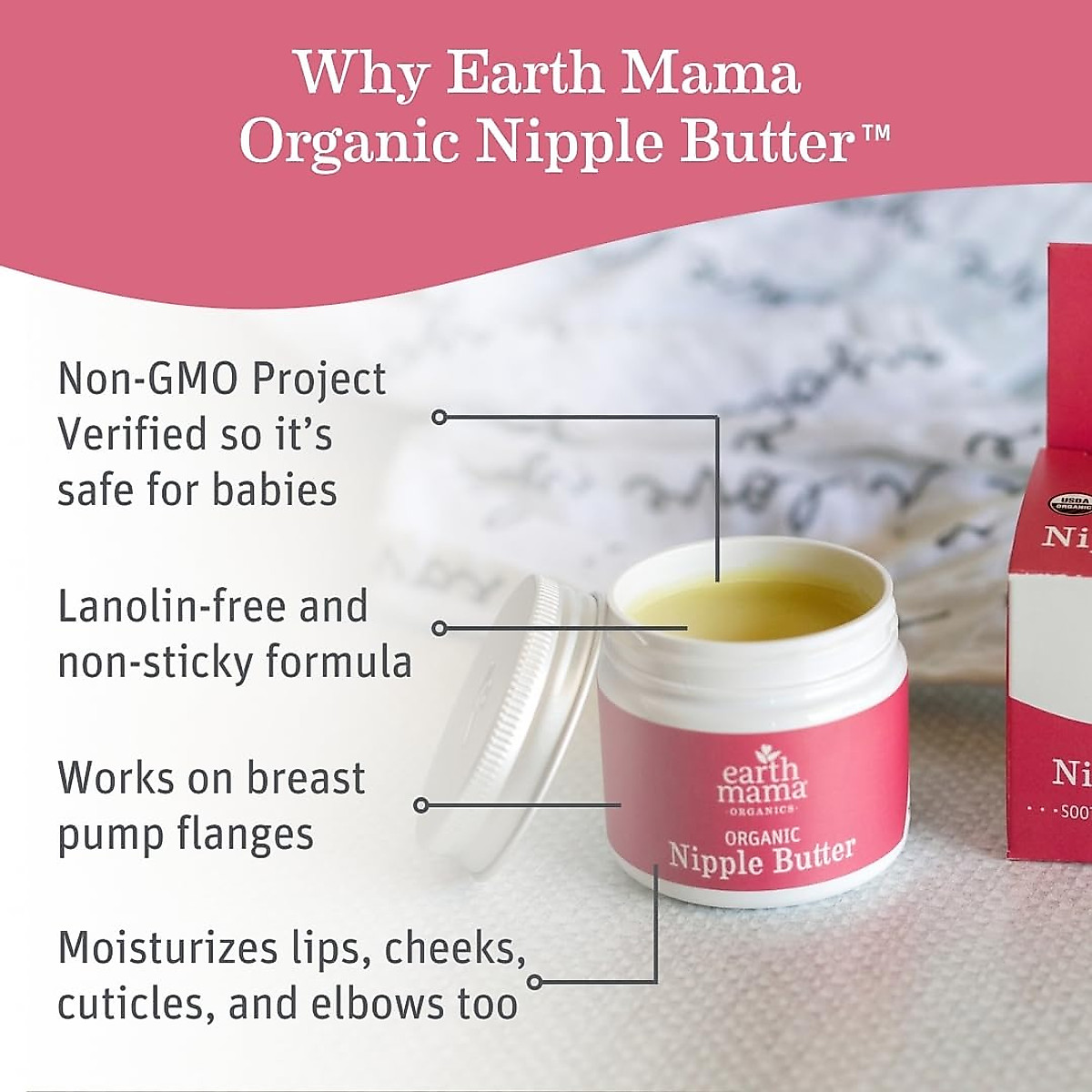 Earth Mama Nipple Butter™ & Diaper Balm | Nipple Cream & Organic Skincare for Baby | Breastfeeding & Postpartum Essentials Bundle