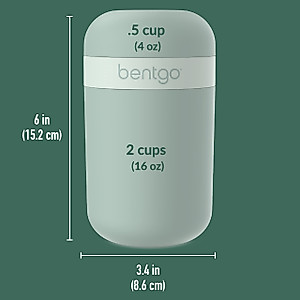 Bentgo® Snack Cup - Reusable Snack Container with Leak-Proof Design, Toppings Compartment, and Dual-Sealing Lid, Portable & Lightweight for Work, Travel, Gym - Dishwasher Safe (Mint Green)