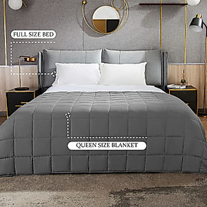 CYMULA Weighted Blanket for Adults 15lbs 60"x 80" Queen Size Dark Grey Cooling Weighted Blankets for 140-180 lb