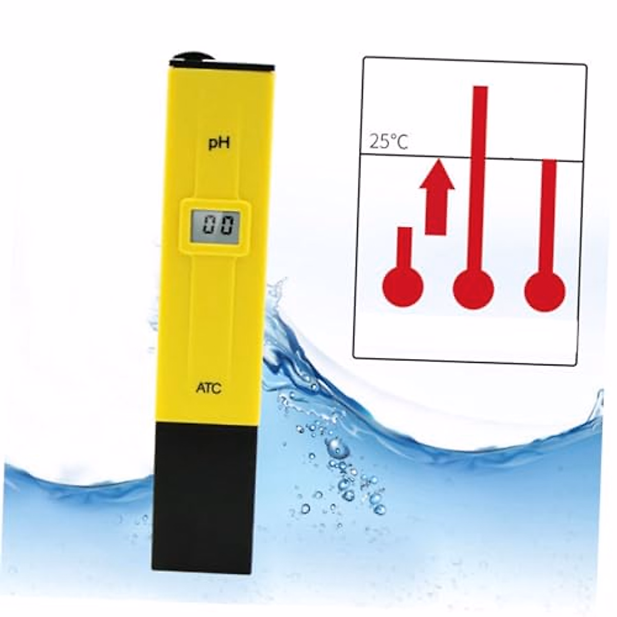 CHILDWEET Ph Measurement Water Ph Pen Portable Ph Pen Water Quality Monitor Ph Test Pen Pool Ph Tester Digital Ph Tester Water Tester Ph Tester Digital Fish Tank Ph Tester LCD Ph Pen Yellow