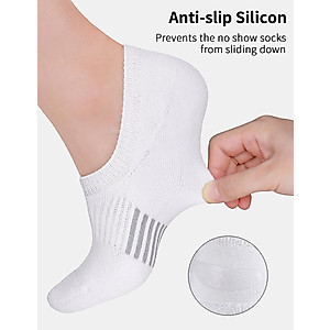 Airacker No Show Socks Womens Athletic Cushioned Low Cut Sports Running Ankle Socks for Women 6 Pairs