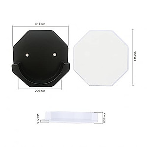 Shower Curtain Rod Mount Holders 2 Pack Adhesive Shower Rod Brackets Stick On Wall Mounted Tension Rod Holders for Bathroom Curtain Rod Hangers Stable Easy Installed Black Hexagon Rod Retainers