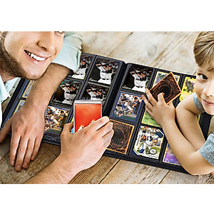 PKMLIFE Trading Card Binder Holder, 9 Pockets Album Sleeves for Baseball Yugioh MTG Cards, Collectable Sports Card Binder Storage Protection, 20 Pages Put up to 360 Cards (Black)