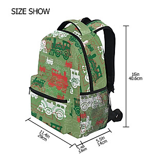 Fisyme Train Steam Backpack Laptop Bag Daypack Travel Hiking School Backpacks for Men Women Kids Girls Boys