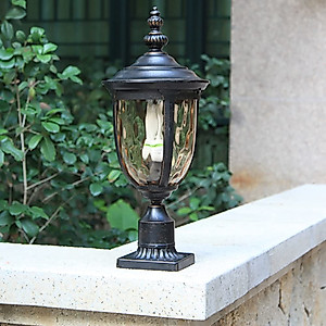 Post Lights Outdoor Post Light Post Cap Lights Outdoor Garden Lamp Warm White Post Pillar Lamp IP23 Waterproof Modern Post for Patio Fence Villa (Large) (Large)