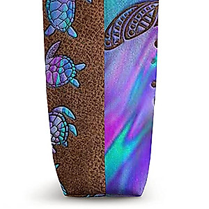 Salty Lil' Sea Turtle Beach Zipper-Leather-Bag Turtle Lover Tote Bag