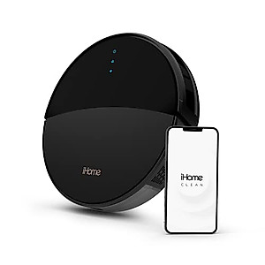 iHome AutoVac Eclipse, Robot Vacuum Cleaner, Self Charging Vacuum Robot, Mopping Function, 2,000 PA Suction, APP Control, Mapping Technology, Set Schedules, Ideal for Pet Hair, Carpets & Hard Floors