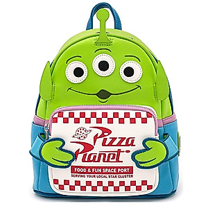 Loungefly Disney Toy Story Alien Pizza Planet Box Faux Leather Mini Backpack