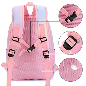 CAMTOP Backpack for Girls Kids School Backpack with Lunch Box Preschool Kindergarten BookBag Set (Rainbow A)