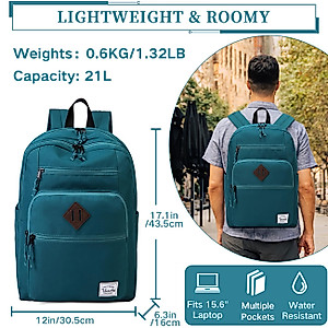 VASCHY School Backpack, Unisex Large Bookbag Schoolbag Casual Daypack for High School/College/Teens/Travel/Work for Men Women