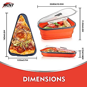Pizza Storage Container with 5 Microwavable Serving Trays Reusable, Foldable Pizza Keeper Container Expandable, Dishwasher Safe and Reusable Pizza Saver Container by HCN7 (RED*)