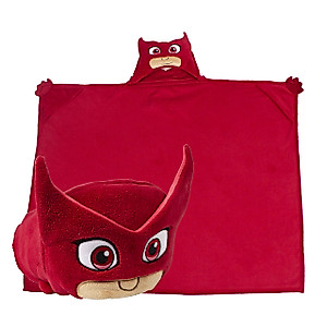 Comfy Critters Stuffed Animal Blanket – PJ Masks – Kids Huggable Pillow and Blanket Perfect for Pretend Play, Travel, nap time. (Owlette)