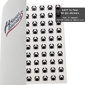 Crab Food Choice Stickers for Place Cards- Meal Stickers (Clear with Black Icon) by Savor The Memories