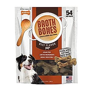 Nylabone Beef Broth Bones Dog Treats (Net 54Count), 2.38 Lb