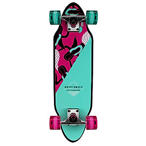 Kryptonics Mini Cutaway Cruiser 26" Complete Skateboard, Mermaids