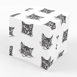 Stesha Party Black Kitty Cat Wrapping Paper Kitten Animal Gift Wrap 30 x 20 Inch (3 Sheets)