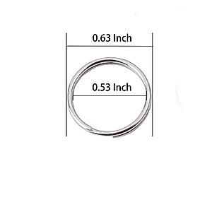 16mm Split Key Rings,Stainless Steel Dogs Cats ID Tag Mini Thick Keyrings,1/2 Inch Small Key Chain Ring for Dogs Tag,Craft,Car Keys,Women and Men Car Key Rings - Pack of 50 Pcs