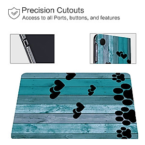 Rossy Case for Samsung Galaxy Tab A8 Case 10.5 inch 2022 Slim Lightweight PU Leather Adjustable Smart Stand Cover with Auto Wake/Sleep for Samsung Tab A8 2022 (SM-X200/X205/X207),Black Dog Paw on Wood