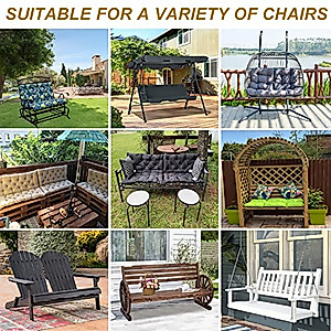 Dttra Outdoor Swing Cushions, Garden Bench Cushions with Backrest and Ties Non-Slip Bench Pads 2-3 Seater Washable Swing Replacement Cushions for Garden Patio Porch loveseat Pad (Khaki 40 * 60in)