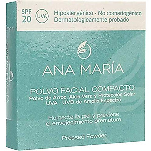 Ana Maria Maquillaje Cosmeticos | Polvo Facial Compacto Arroz Aloe Vera FPS 20 UVA | Make up Pressed Powder SPF 20 0.5oz-14gr (Avellana | Hazelnut (7))
