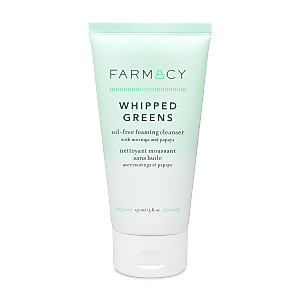 Farmacy Foaming Face Wash for Oily Skin - Whipped Greens Oil-Free Gentle Facial Cleanser + Exfoliator - Infused with Green Clay to Remove Impurities, Control Oil + Maintain Skin Hydration (150ml)