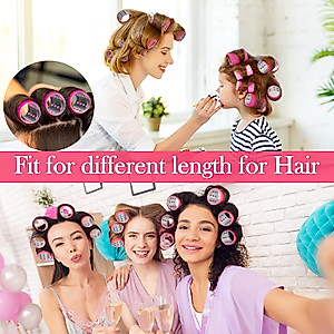 37 Pcs Aluminum Thermal Hair Rollers Set 3 Sizes Self Grip Hair Rollers 18 Pcs Duckbill Clips, Comb Hairdressing Styling Tool, Random Color for Women, Men(1.1,Pink Series)