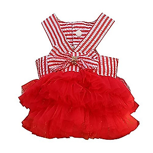Dog Shirt Hawaiian Princess Dress Dress Dresses Dog for Dog Skirt Cowboy Bubble Pet Clothes Small Dog Sweatshirt (Red, XS)