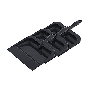 Superio Heavy Duty Plastic Dustpan with Comfort Grip Handle Black, Durable, Lightweight Multi Surface Dust Pan Easy Broom Sweeping, 10 inches Wide, 1-Pack
